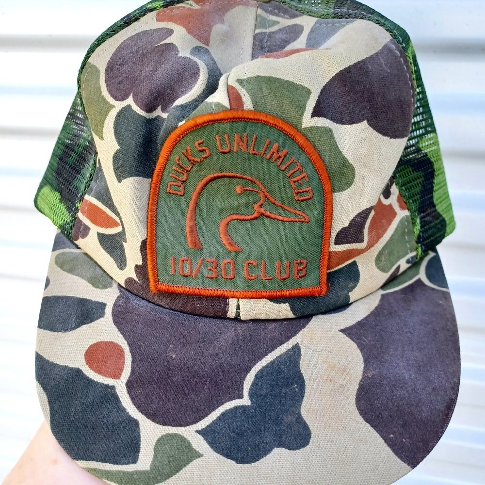 Vintage Ducks Unlimited 10/30 Club Camouflage Basebal… - Gem